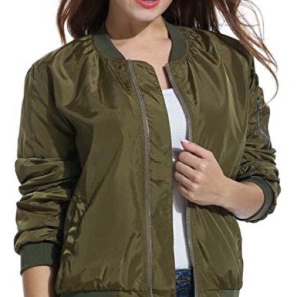 No Boundaries | Jackets & Coats | Vintage Silky Satin Shiny Army Green ...